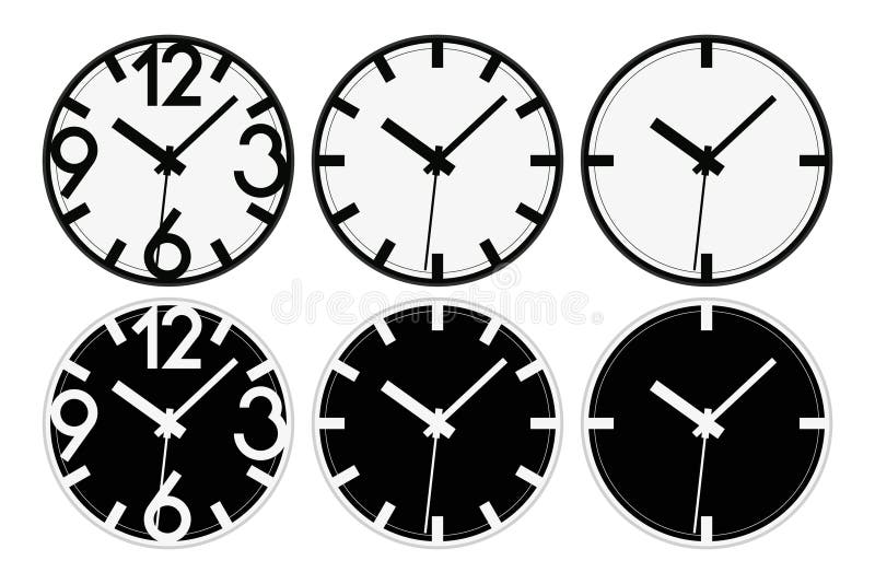 Vector set of clocks stock vector. Illustration of running - 309443377