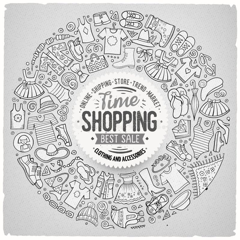 Vector Set of Clothes Cartoon Doodle Objects Stock Vector ...