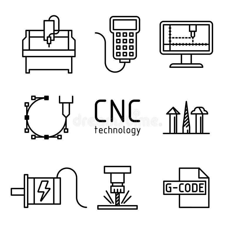Vector Set of Cnc Milling Machine Icons. Stock Vector - Illustration of ... Vector Set of Cnc Milling Machine Icons. Stock Vector - Illustration of ...