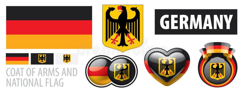 Vector Set of the Coat of Arms and National Flag of Germany Stock ...