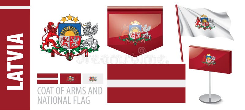 3D Flag of Latvia on Ribbon Stock Vector - Illustration of fabric ...