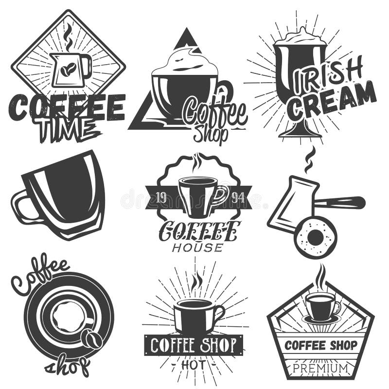 Set of Coffee Labels, Design Elements, Emblems and Stock Vector ...