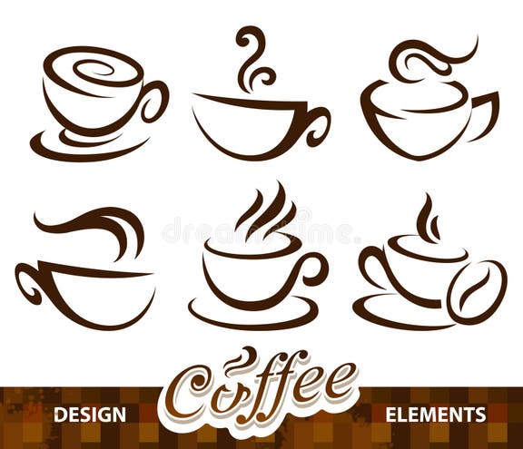 Vector Set of Coffee Design Elements Stock Vector - Illustration of ...