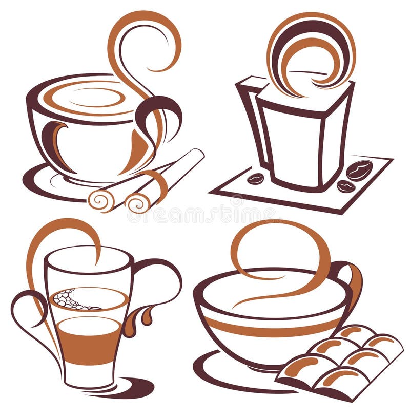 SET of coffee design stock vector. Illustration of caffeine - 13968658