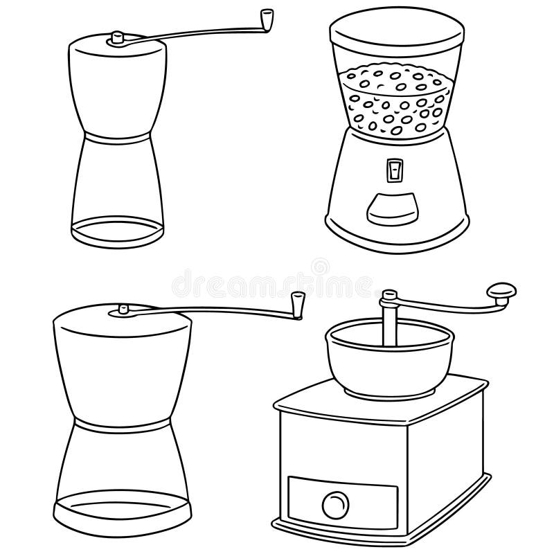 Vector Set of Coffee Grinder Stock Vector - Illustration of antique ...