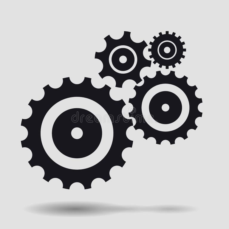 Vector Set of Cogs on White Stock Vector - Illustration of mechanism ...