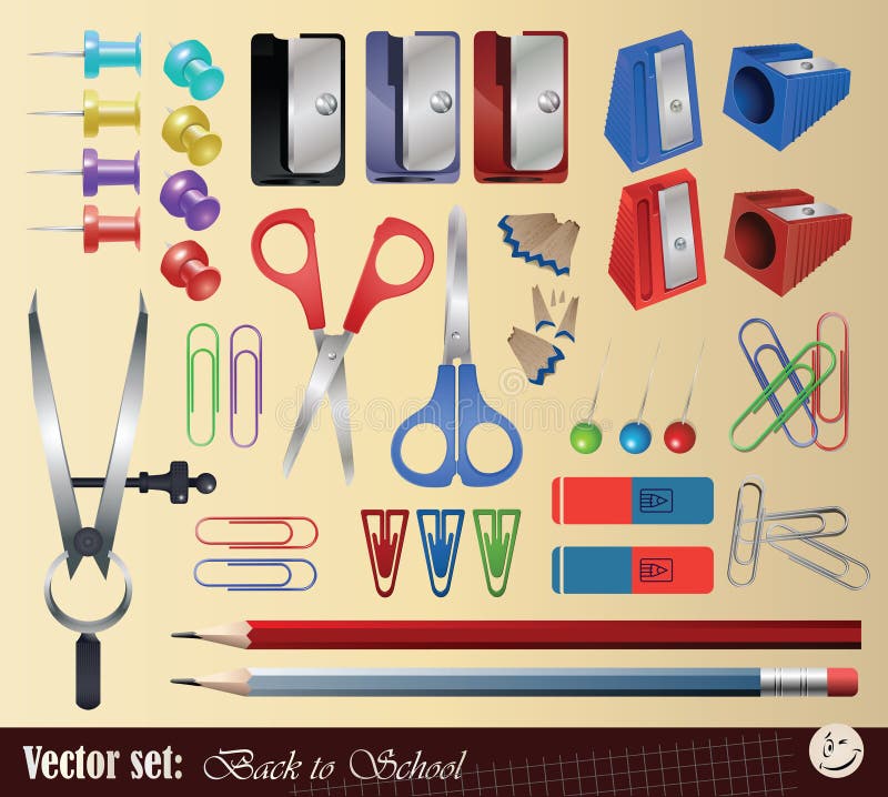 Vector Set: Collection Back To School Stock Vector - Illustration of ...