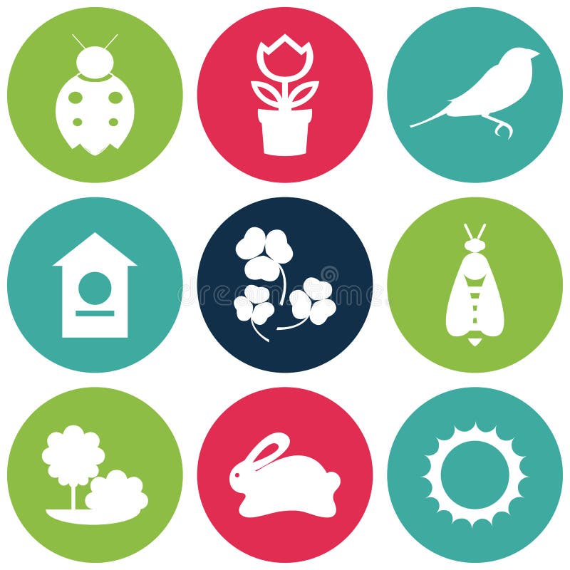 Vector Set Collection Icons of Color Springs Symbols Stock Vector ...