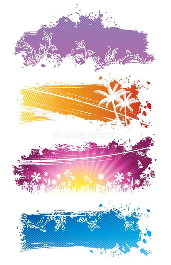 Set of color banners stock vector. Illustration of background - 17838439