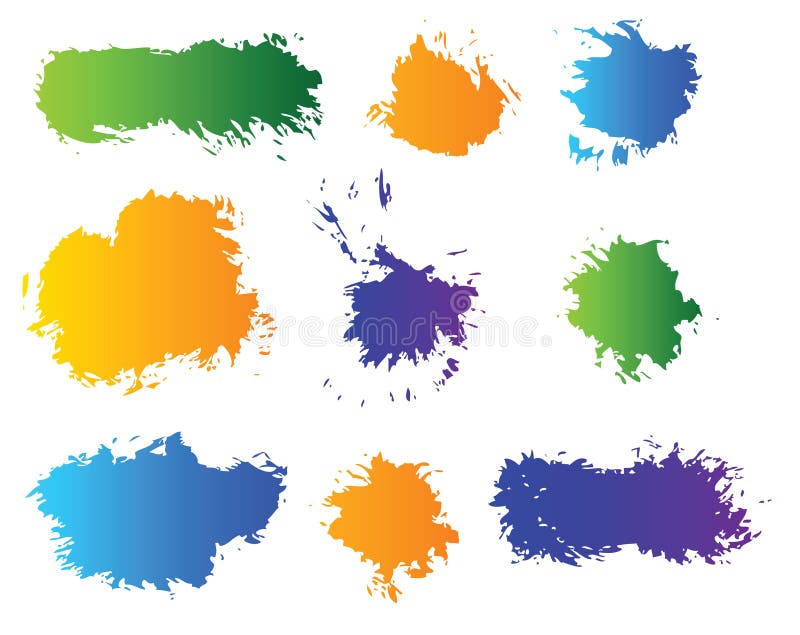 Vector set of color blots stock vector. Illustration of paint - 13819251