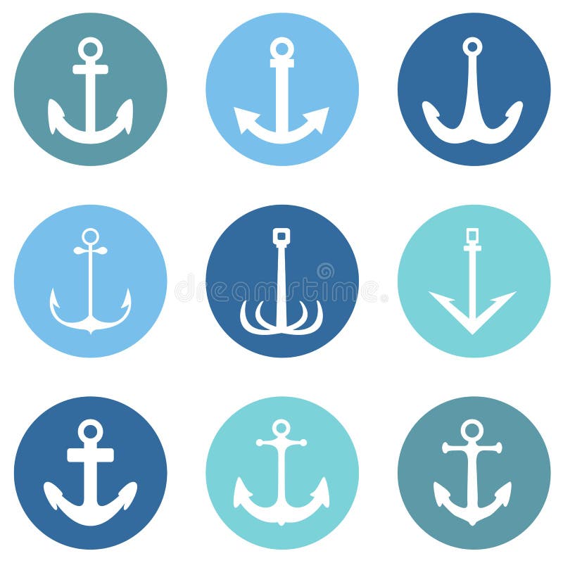 Vector Set of Anchor Icons stock vector. Illustration of isolated ...