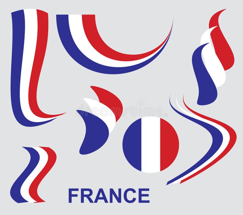 Vector Set of Color Design Elements - Flag of France Stock Illustration ...