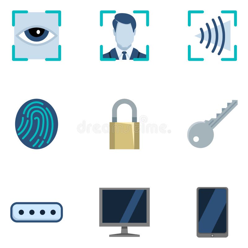 Vector Set of Color Flat Cyber Security Icons Stock Vector ...