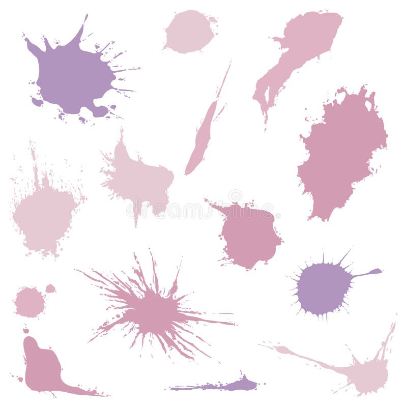 Vector Set of Color Pink and Purple Spots Stock Vector - Illustration ...