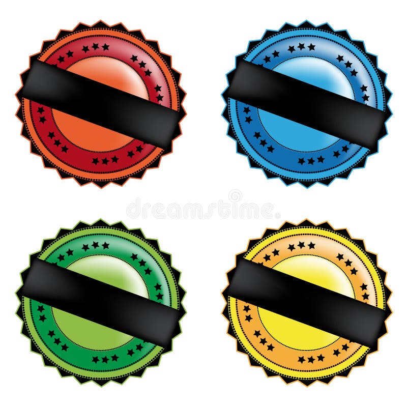 Vector set of color seals stock vector. Illustration of secret - 19267801
