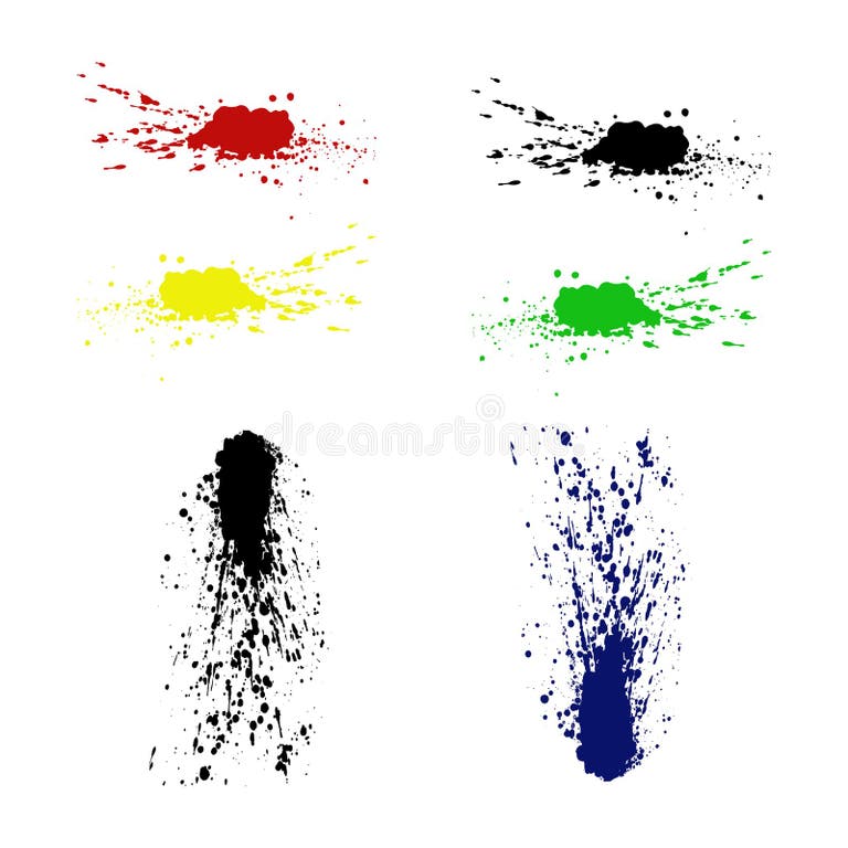 A Vector Set of Colored Blots and Splashes Stock Vector - Illustration ...