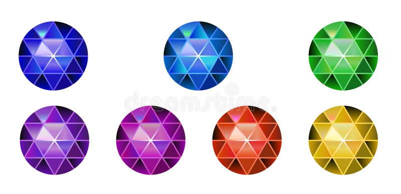 Vector Set of Colored Gem Stones Stock Vector - Illustration of element ...