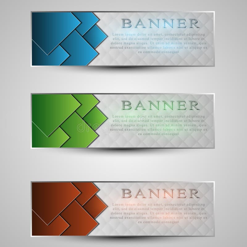 Set of Colored Info Graphic Banners with Different Symbol Stock Vector ...