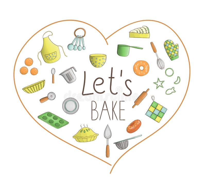 Baking tools stickers stock vector. Illustration of cookie - 27176786