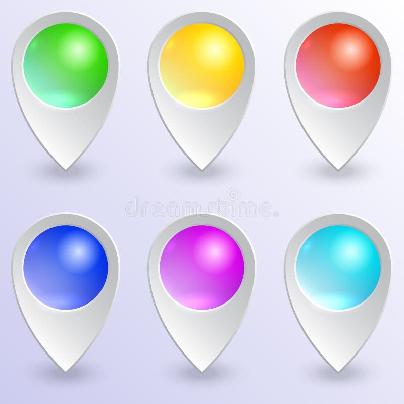 Vector Set of Colored Map Pins Stock Vector - Illustration of plan ...