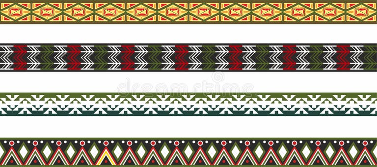 Vector Set of Colored Native American National Borders. Stock Vector ...