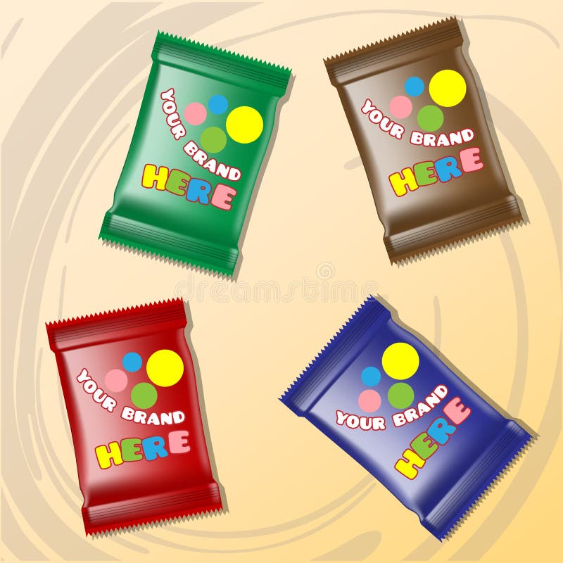 Vector Set of Colored Polyethylene Pack for Candy Stock Vector ...
