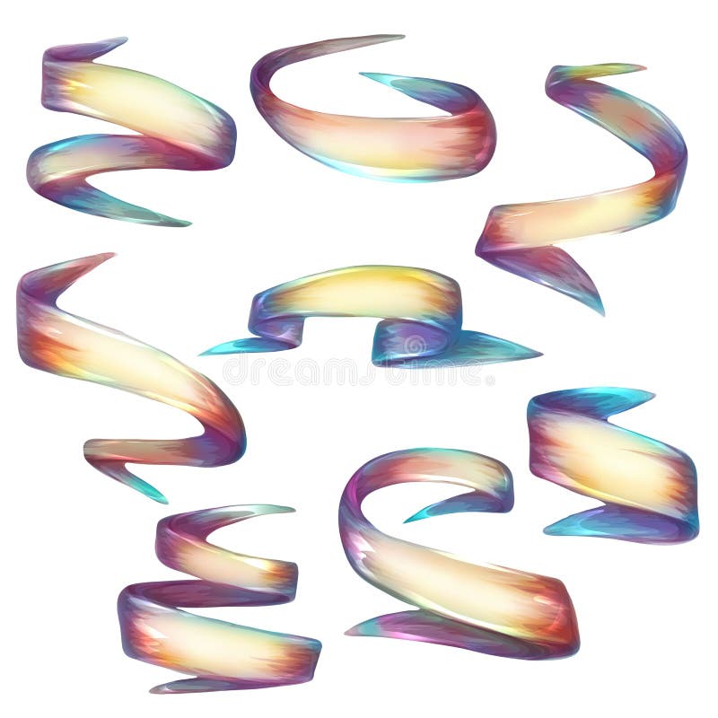 Vector Set of Colored Ribbons on Transparent Background Stock Vector ...