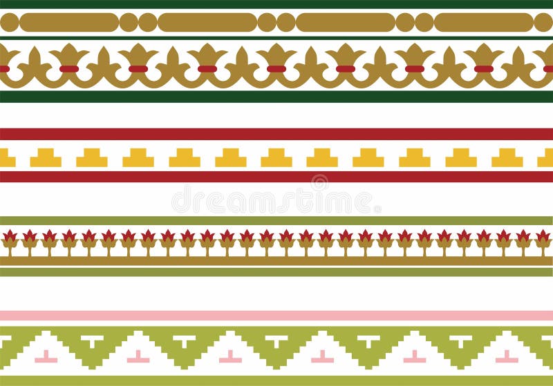 Vector Set of Colored Seamless Classic Byzantine Ornament. Stock Vector ...
