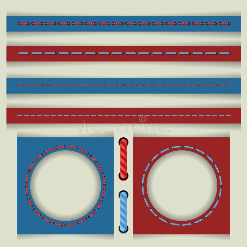 Vector Set of Colored Stitches Stock Vector - Illustration of sewing ...