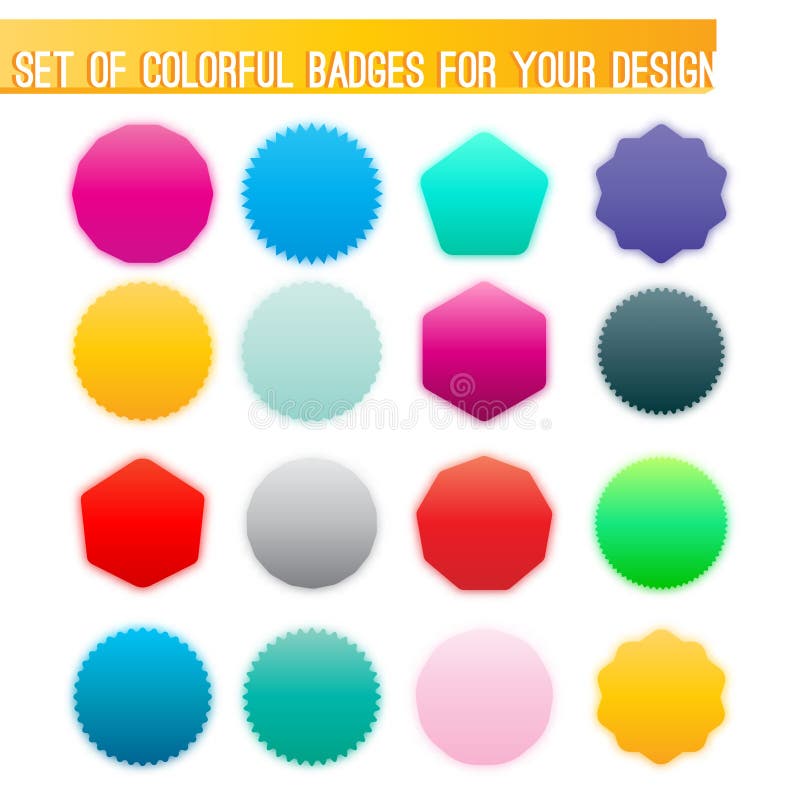 Colorful Badges stock vector. Illustration of buttons - 24633942