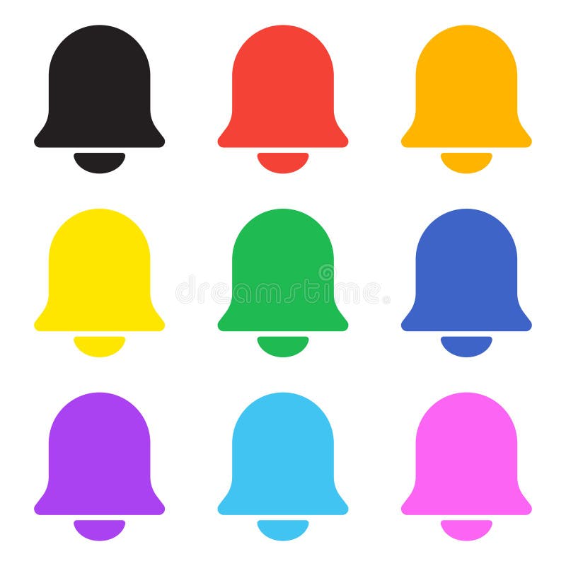 Vector Set of Colorful Bell Icons Stock Vector - Illustration of clip ...
