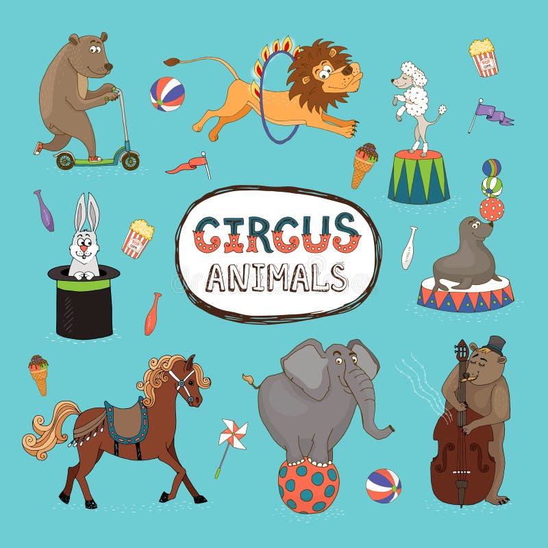 Circus animals stock vector. Illustration of tame, performing - 33246918