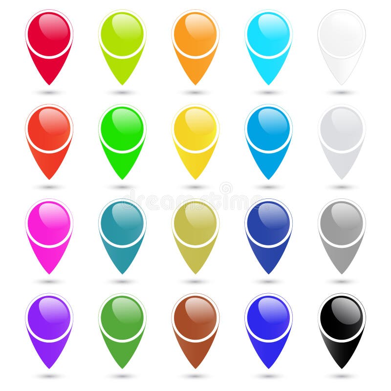 Vector Set of Colorful Empty Blank Labels To Indicate on the Map Stock ...