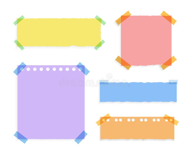 Vector Set of Colorful Paper Pieces, Isolated Blank Frames Collection ...