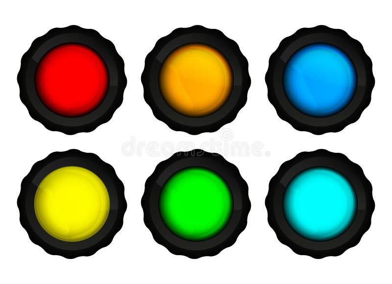 Vector Set of Colorful Round Lights Stock Vector - Illustration of sign ...