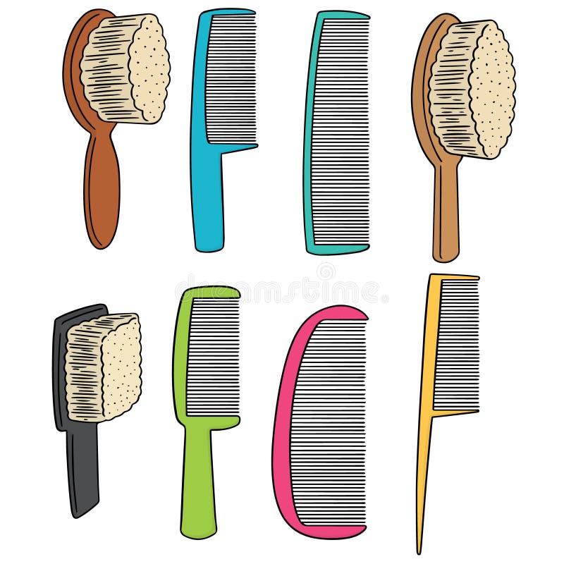 Vector set of comb stock vector. Illustration of barber - 118215188
