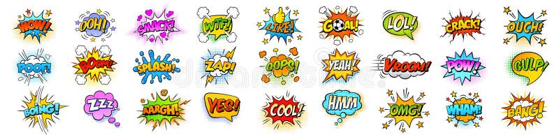 Vector Set Comic Speech Bubbles, Book Sound Effects. Stock Vector ...