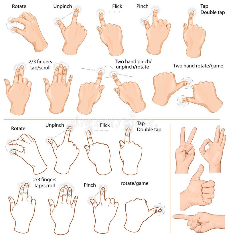 Commonly Used Multi-touch Gestures Stock Vector - Illustration of ... Commonly Used Multi-touch Gestures Stock Vector - Illustration of ...