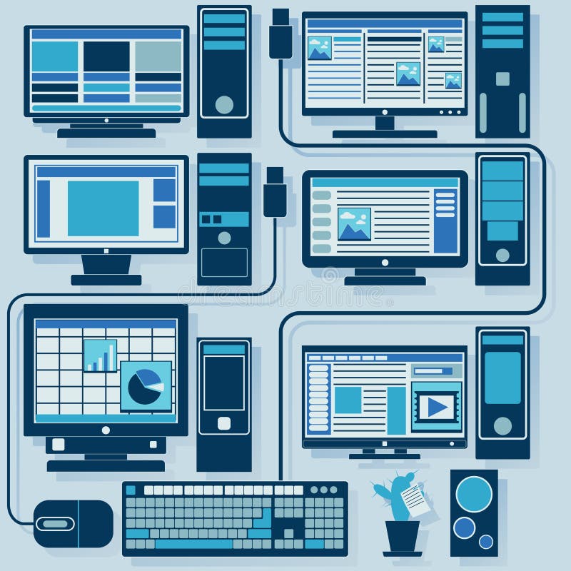 Infographics in Modern Realistic Computers Vector Stock Vector ...