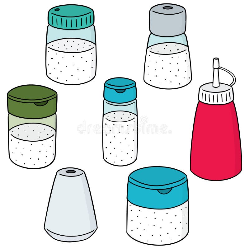 Vector Set of Condiment Bottle Stock Vector - Illustration of condiment ...