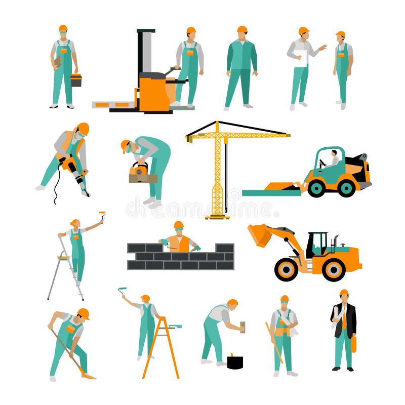 Flat Construction Workers Stock Illustrations – 4,098 Flat Construction Workers Stock ...