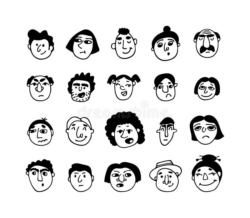 Round Vector Faces Different Emotions Stock Illustrations – 229 Round ...