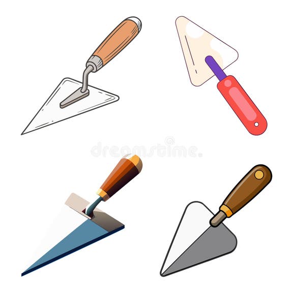 Masonry Trowel Vector Collection – Bricklaying and Plastering Tools ...