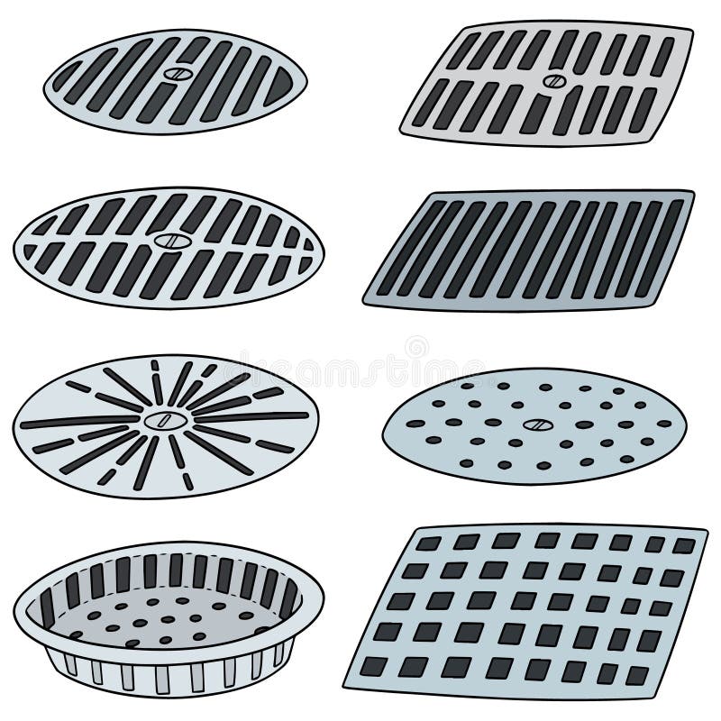 Vector Set of Cover the Drain Stock Vector - Illustration of drawn ...