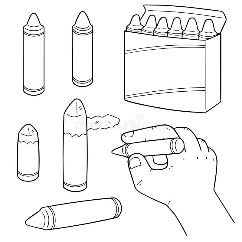 Vector set of crayons stock vector. Illustration of doodle - 119338128