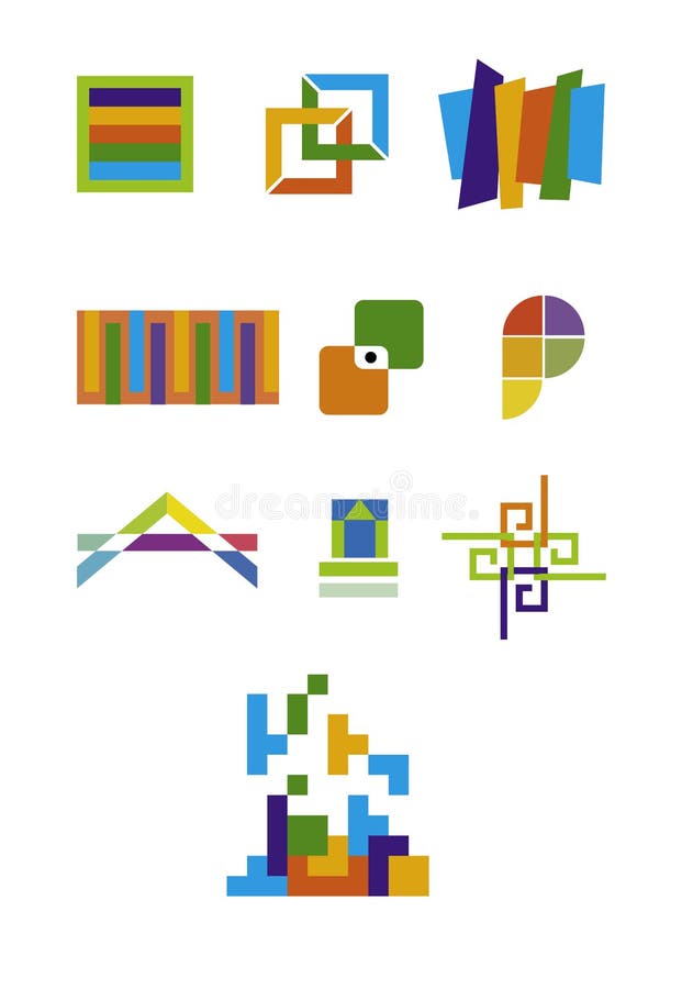 Vector Set for Creation of Logos 1 Stock Vector - Illustration of ...