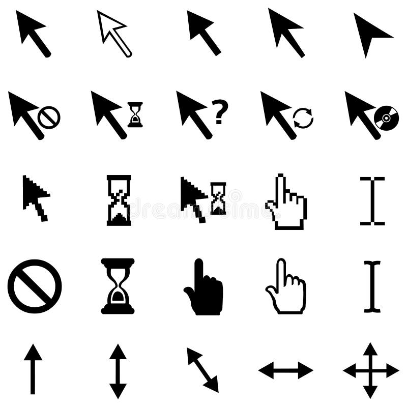 Black Basic Cursors Stock Illustrations – 2 Black Basic Cursors Stock ...
