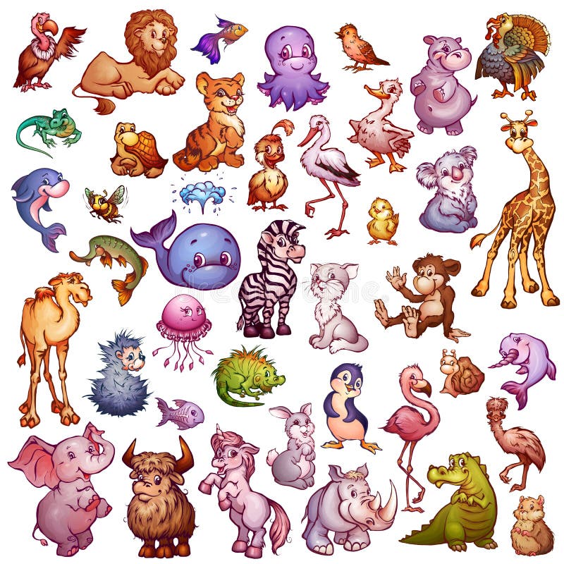 Set of Various Cute Animals, Vector Stickers of Safari Animals Stock ... Set of Various Cute Animals, Vector Stickers of Safari Animals Stock ...