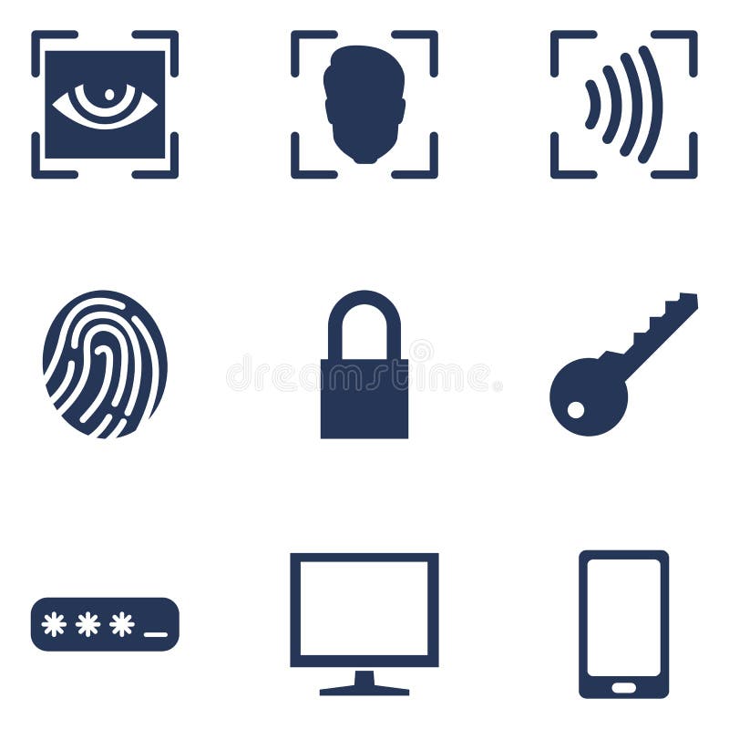 Vector Set of Cyber Security Icons Stock Vector - Illustration of ...