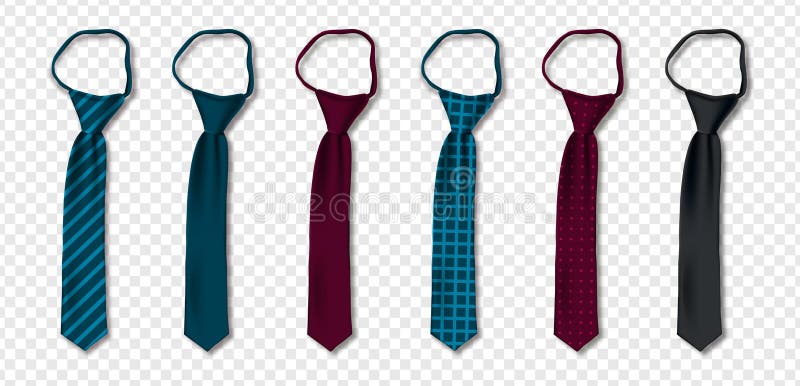 Vector Set of 3D Realistic Ties. Collection of Men S Accessories ...